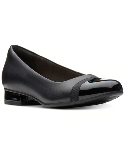 Clarks Juliet Monte Pump Womens Size 9 Shiny Black Leather Slip-On ...