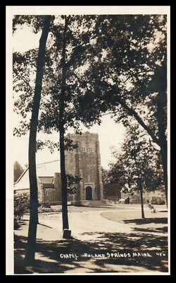 CHAPEL CHURCH POLAND SPRINGS MAINE ME. C. 1918-1930 RPPC PHOTO POSTCARD ...
