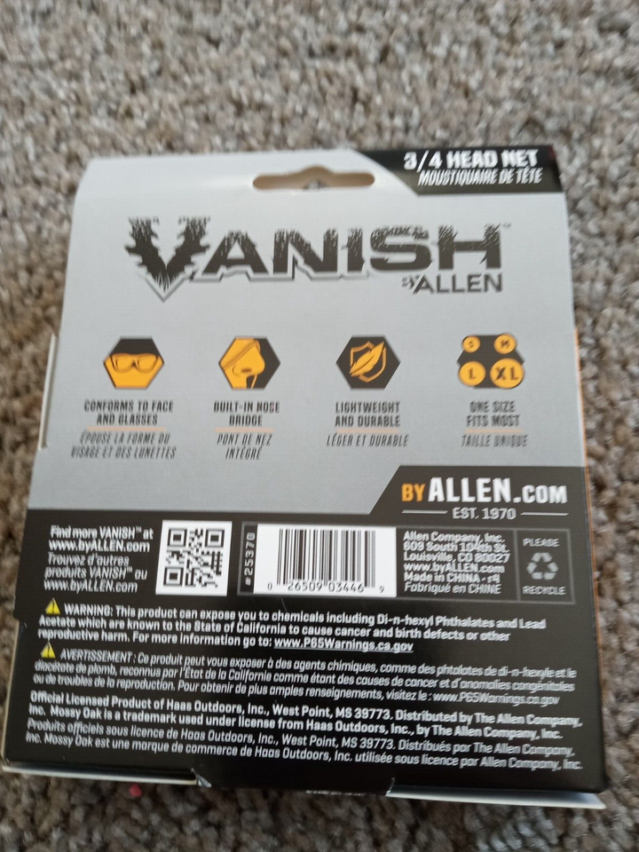 Allen Vanish Mesh 3/4 Head Net - Camo Hunting Head Net NEW | eBay