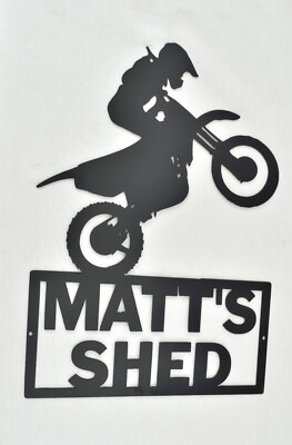 Personalised Dirt Bike/Motocross Metal Sign Wall Art, Decor, Man Cave ...