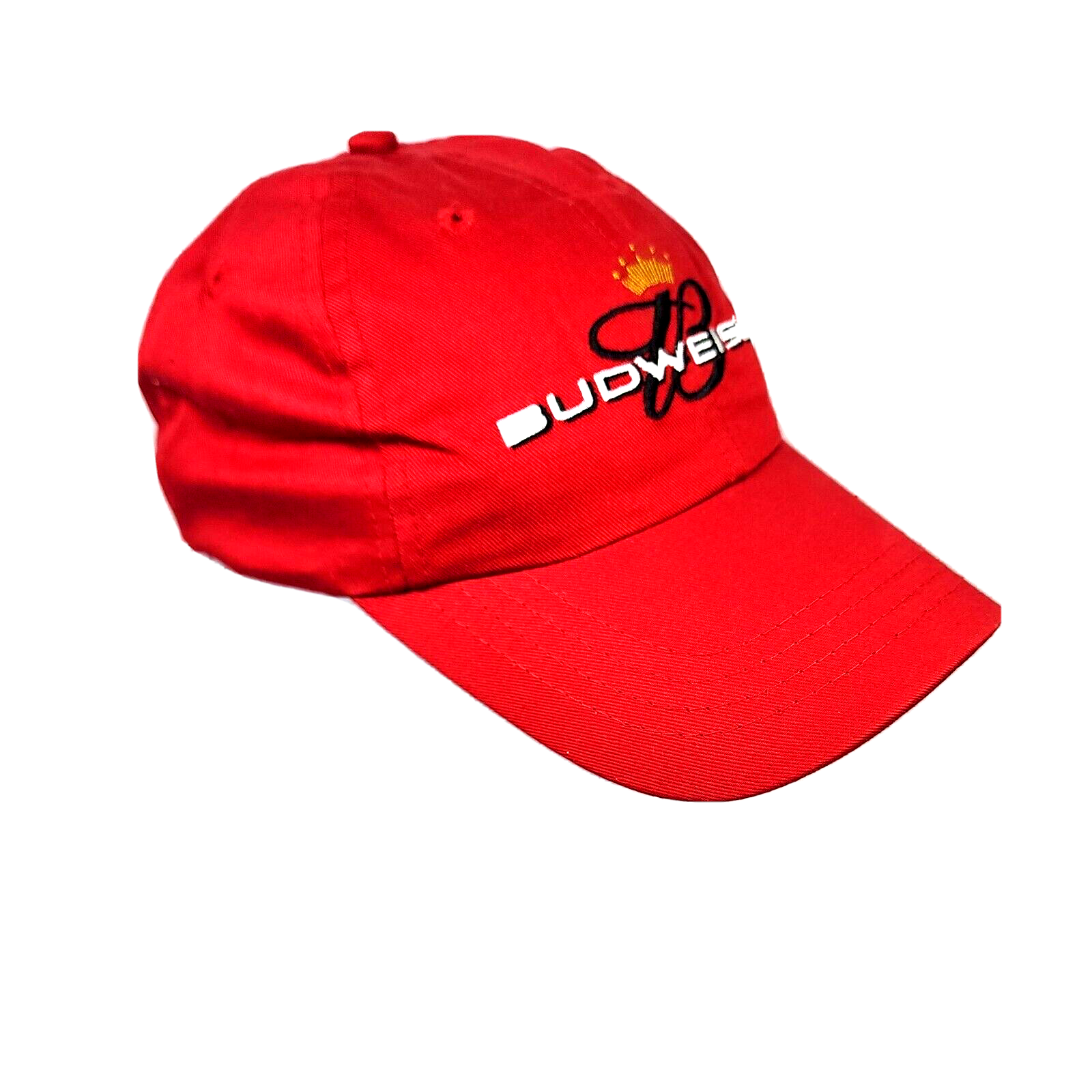 Official Budweiser Hat Anheuser Busch Red Baseball Cap Crown Logo NOS ...