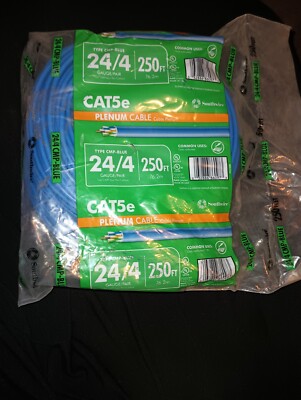 Southwire Type CMP-BLUE 24/4 250 Ft. Plenum Cable CAT5e New | eBay