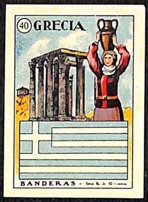 Greece / Grecia Country Banderas / Flag Matchbox Label Series Vintage ...