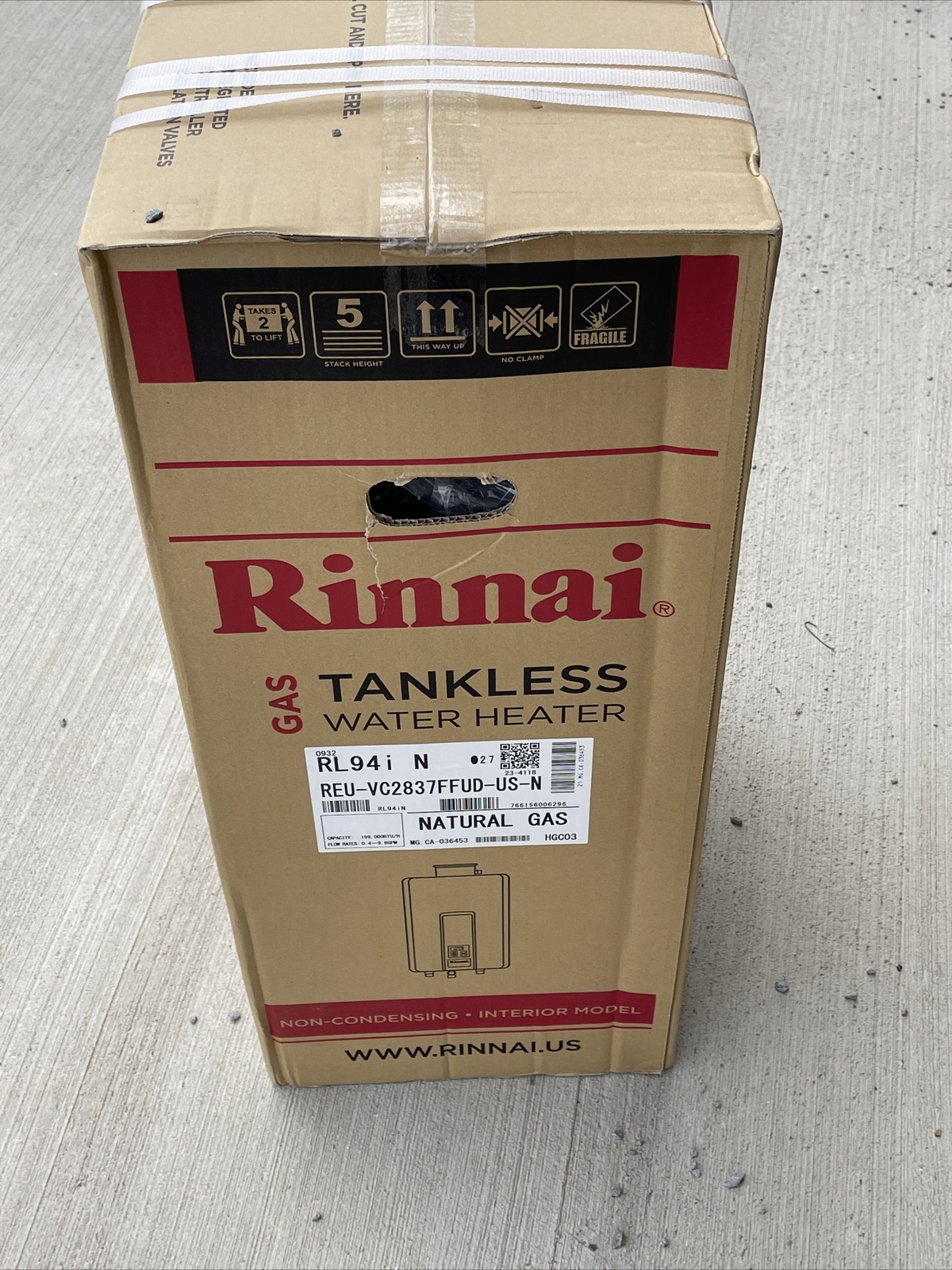 Rinnai V53DeN 5.3 GPM Outdoor Natural Gas Tankless Water Heater. BRAND ...