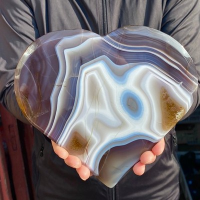 1.74LB agate hand Carved love crystal Reiki healing | eBay