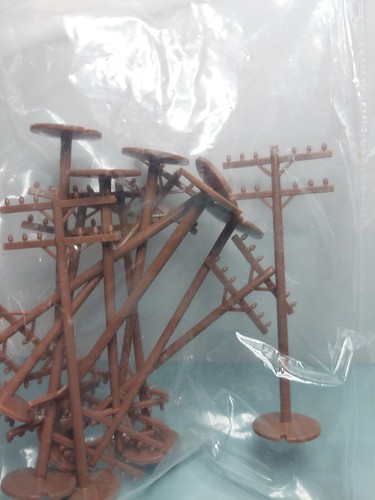 HO Scale 36 Brown Utility Telephone Poles Railroad Life Like Train Set ...