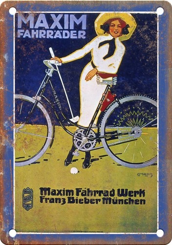 Vintage Maxim Fahrrader Cycling Poster Reproduction Metal Sign B775 | eBay