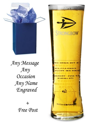 Personalised Engraved Branded pint Strongbow Cider heritage,Glass free ...