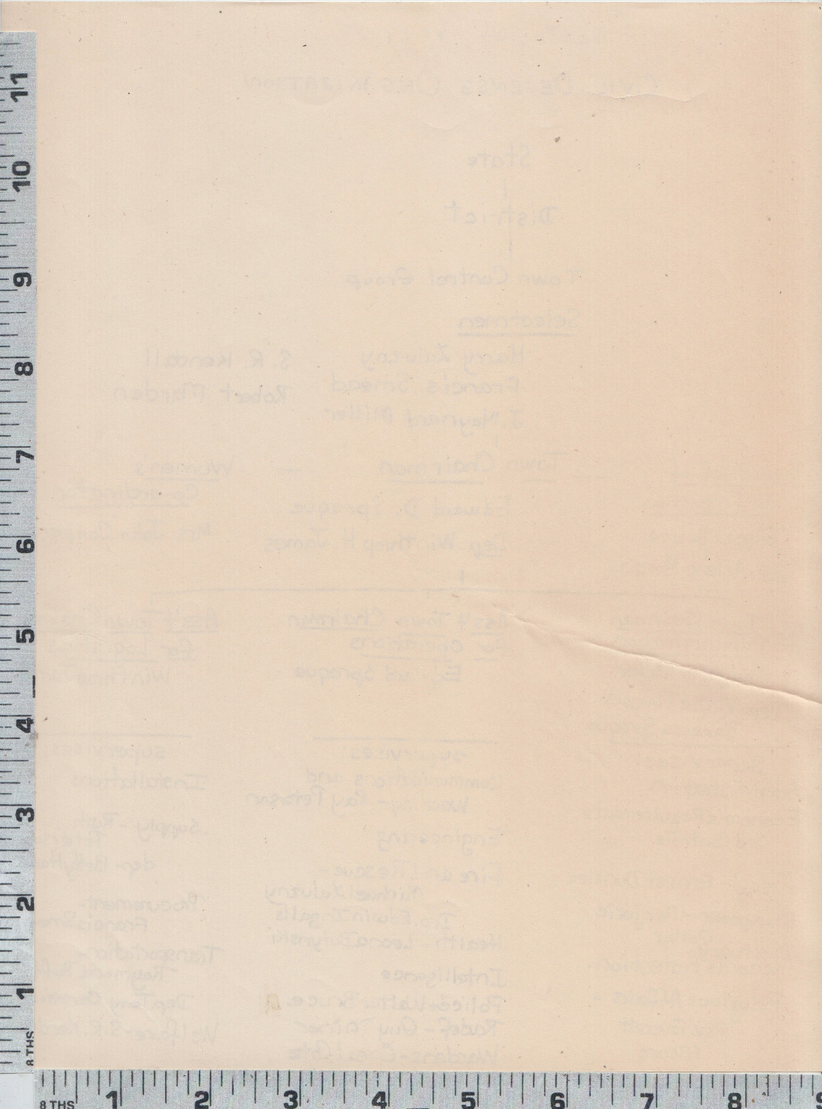 8708 Vernon VT 1958 Civil Defense Org. list Harry Zaluzny, Robert ...