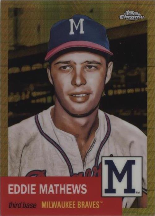 2022 Topps Chrome Platinum Anniversary - Eddie Mathews #495 Gold Prism ...