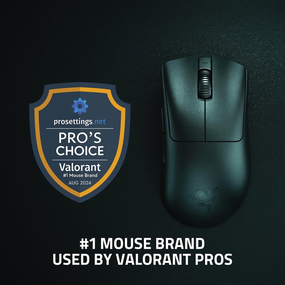 Razer DeathAdder V3 Pro Gaming Mouse 63g Ultra Lightweight 90 Hr ...