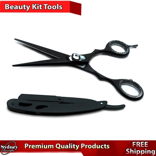 Barber Salon Hair Shaving Scissors Straight Cut Throat Razor Beauty ...