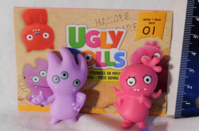 2 UglyDolls Mini Mystery Bag Girl Figures: Purple Tray & Pink Moxy | eBay