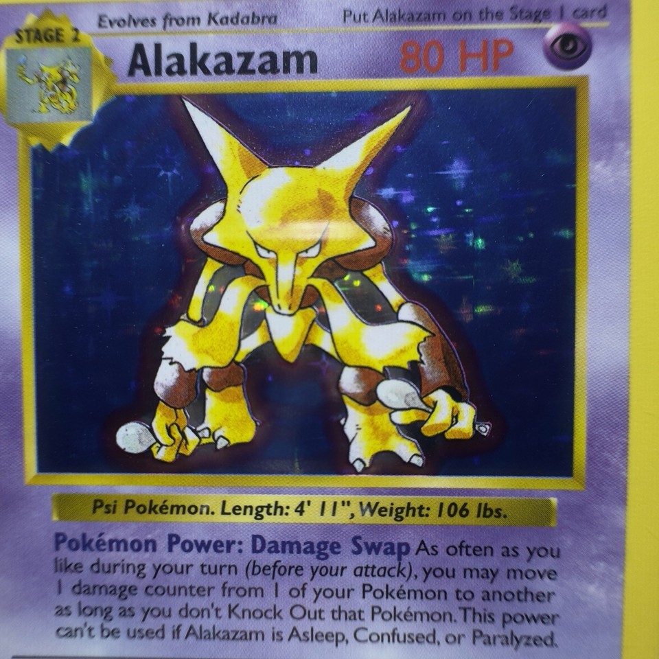 Shadowless ALAKAZAM 1/102 Holo Base Set PSA ERROR SLAB Mislabeled Card ...