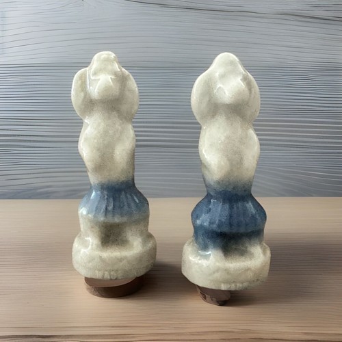 VINTAGE ENGLAND DANCING POODLE /BLUE TOTO PORCELAIN 1.75"TALL (2) | eBay