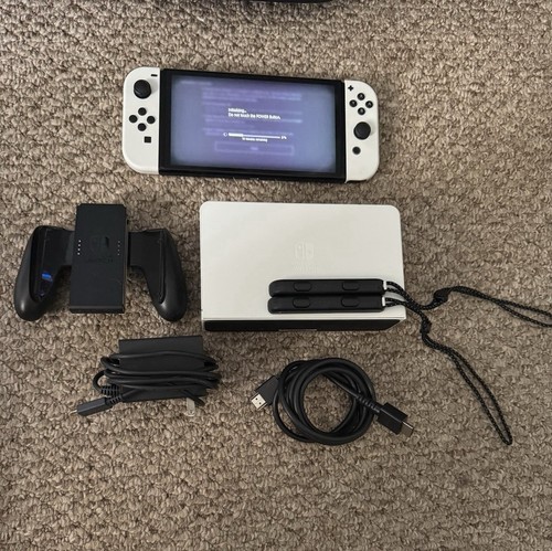 Nintendo Switch White OLED Model Handheld Console - 64GB + Pro ...