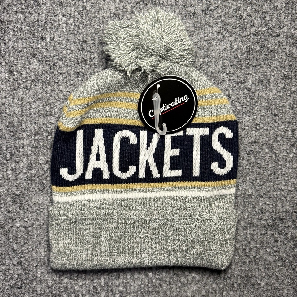 Georgia Tech Beanie Yellow Jackets Pom Knit Hat Captivating Gray One ...