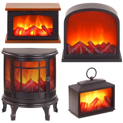 BRUBAKER LED-Flame-Effect Electro Fire Place Freestanding Decor Black ...