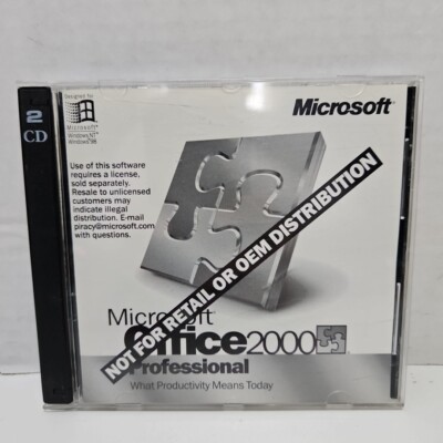 MS Microsoft Office 2000 Professional Edition Full OEM Version Non ...
