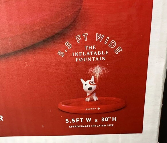 MINNIDIP TARGET BULLSEYE Inflatable Fountain Sprinkler Splash Pad Pool ...