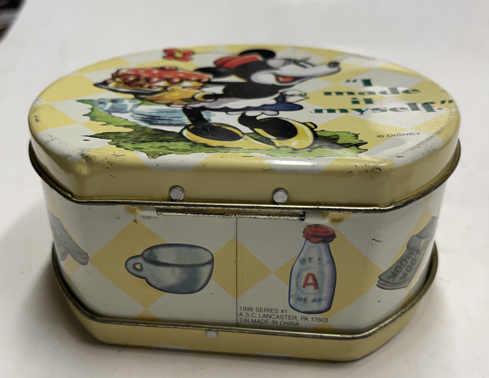 Disney Minnie Mouse Tin Lunch Box Pail I Made It Myself 6" Series 1 ...