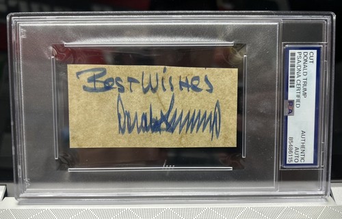 President Donald Trump Rare Vintage Style Full Signature Signed Cut PSA ...