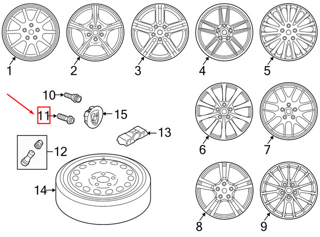 OEM Porsche Panamera Boxter 971 Locking Wheel Bolt Set 971698030 ...
