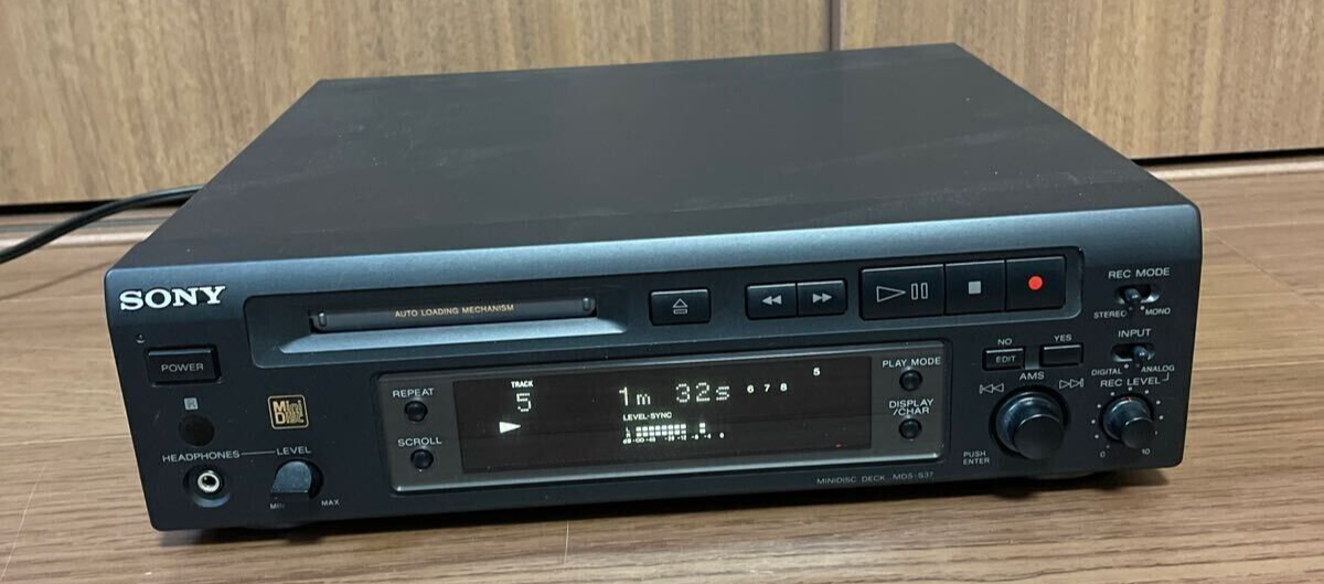 SONY MDS-S37 MD MiniDisc Recorder Deck Player Black 1996 wide bit ...