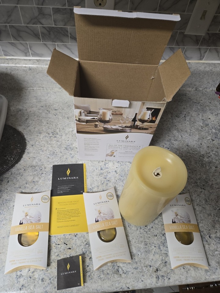 Luminara 7" Fragrance Diffusing Flameless Pillar Candle New | eBay