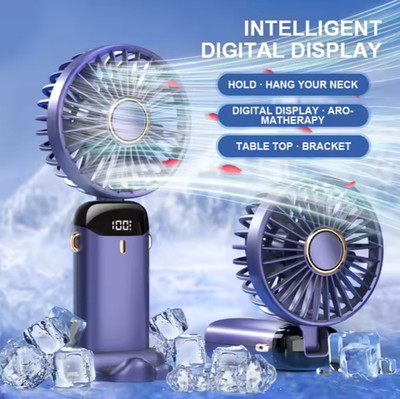🔥Mini LED digital portable Display Fan Deep Sea Blue Model N15 | eBay