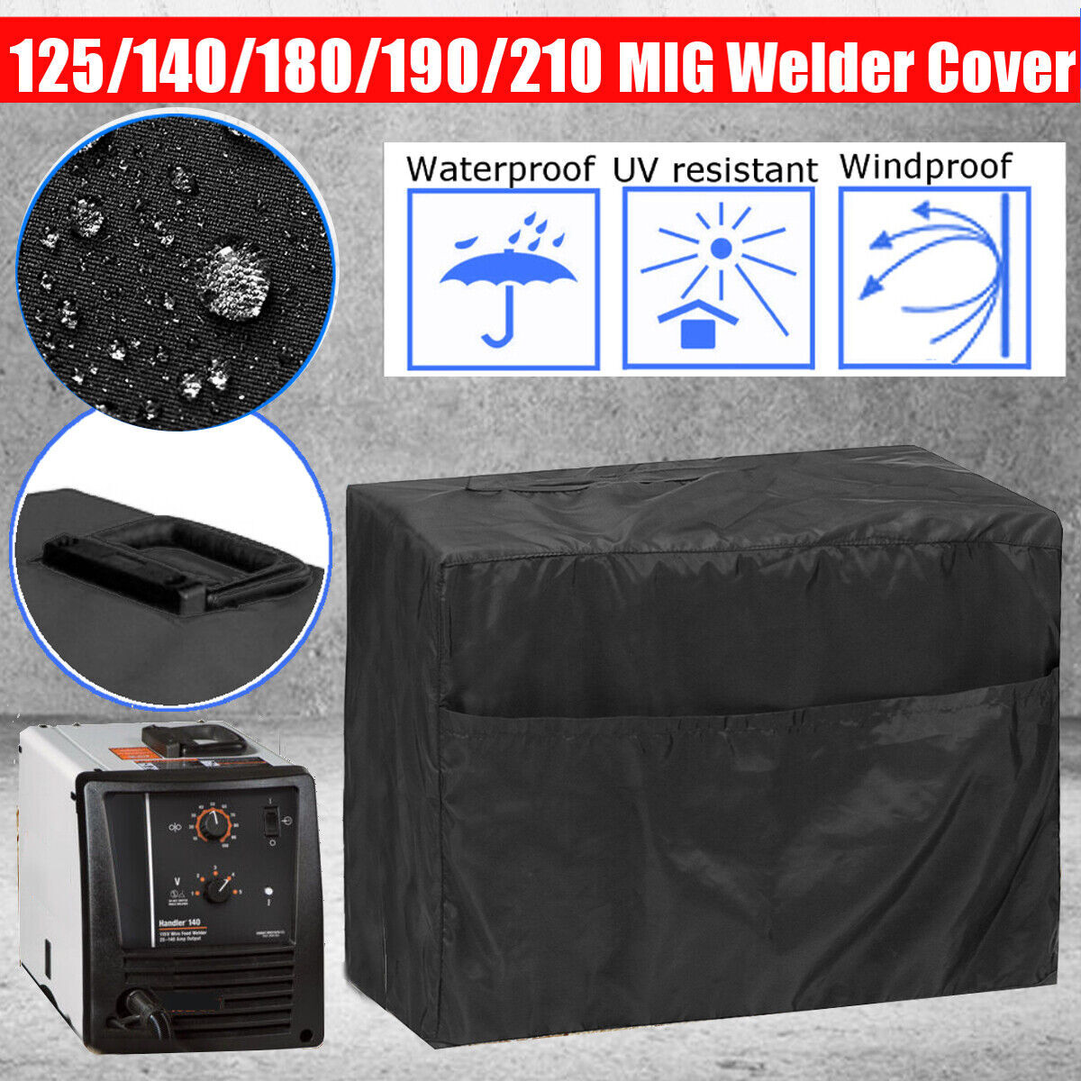 20"x10"x12" For Hobart MIG Welder Waterproof Cover 125/140/180/190/210 ...