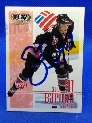 Stu Barnes 2001-02 Upper Deck #12 PERSONAL AUTOGRAPH Buffalo Sabres | eBay