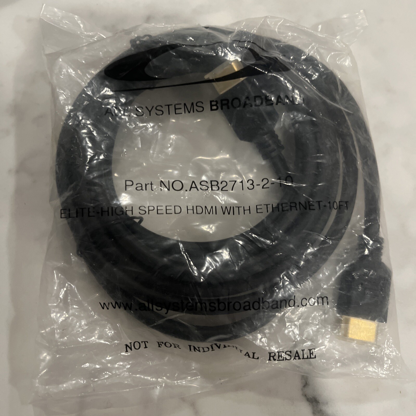 (NEW) 10 FT High Speed HDMI - HDMI Patch Cord Cable Part No: ASB2713-2 ...