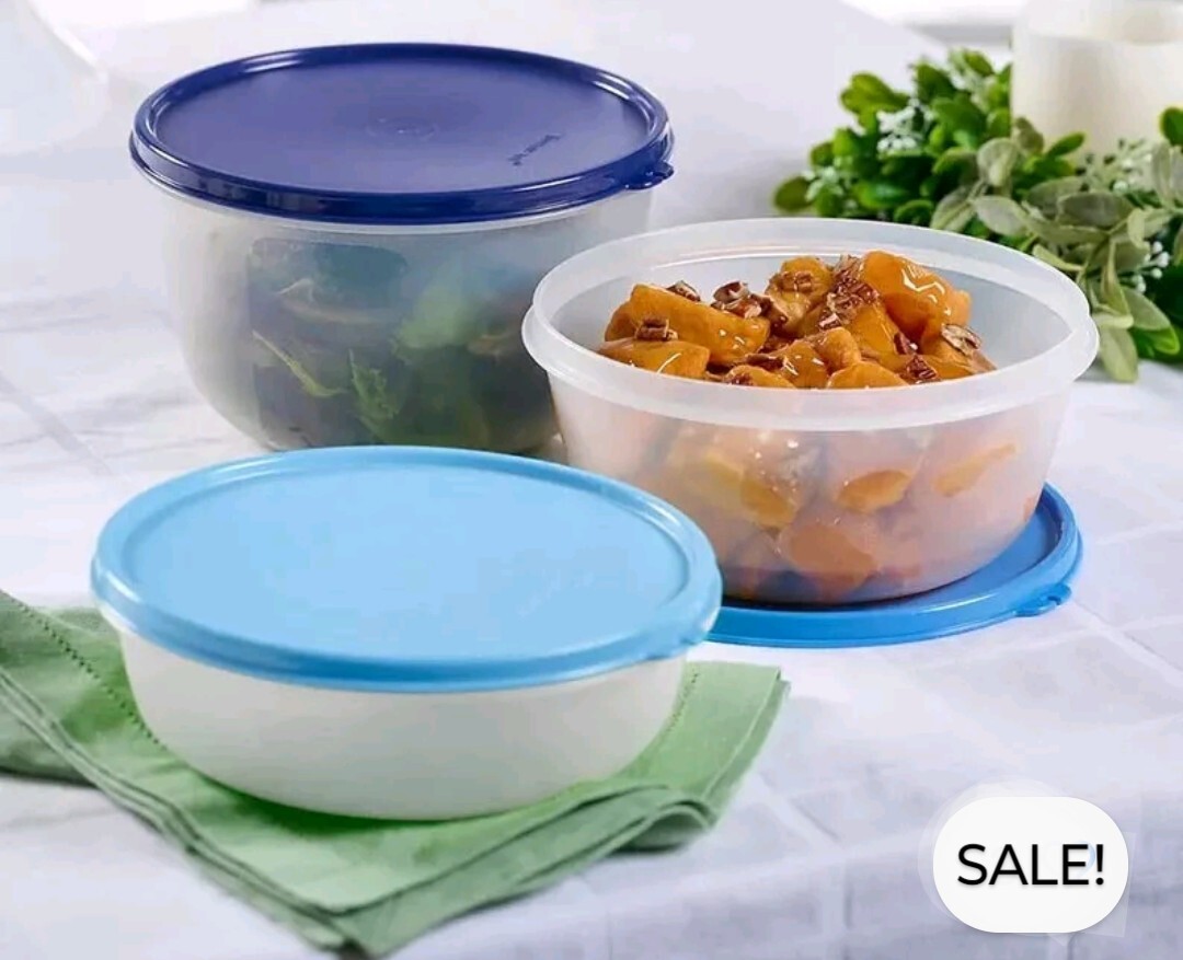 Tupperware Modular Bowls Medium 3pc Stackable Storing Meal Prep Serve ...