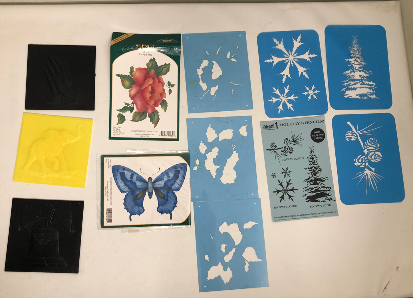 LOT Of 9 Stencils Embossing Plastic Plates & Mylar | eBay