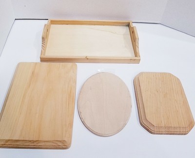 Wooden plaques Craft Art projects plain wall plaque assorted shapes 4 ...