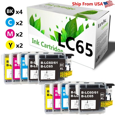 (10-Pack,4B2C2M2Y) LC65 Ink Cartridge LC-65 work with MFC-290C Printers ...