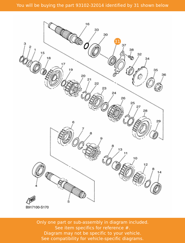YAMAHA Oil Seal, 93102-32014 OEM YZ450F WR450 | eBay