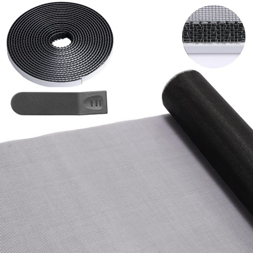 Window Screen Mesh Kits 48''X 118'' Black Screen Door Mesh with 28FT ...