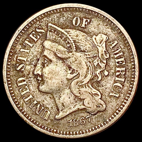 1867 Silver Three Cent Coin LIGHTLY CIRCULATED - Better | eBay