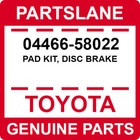 04466-58022 Toyota OEM Genuine PAD KIT, DISC BRAKE | eBay