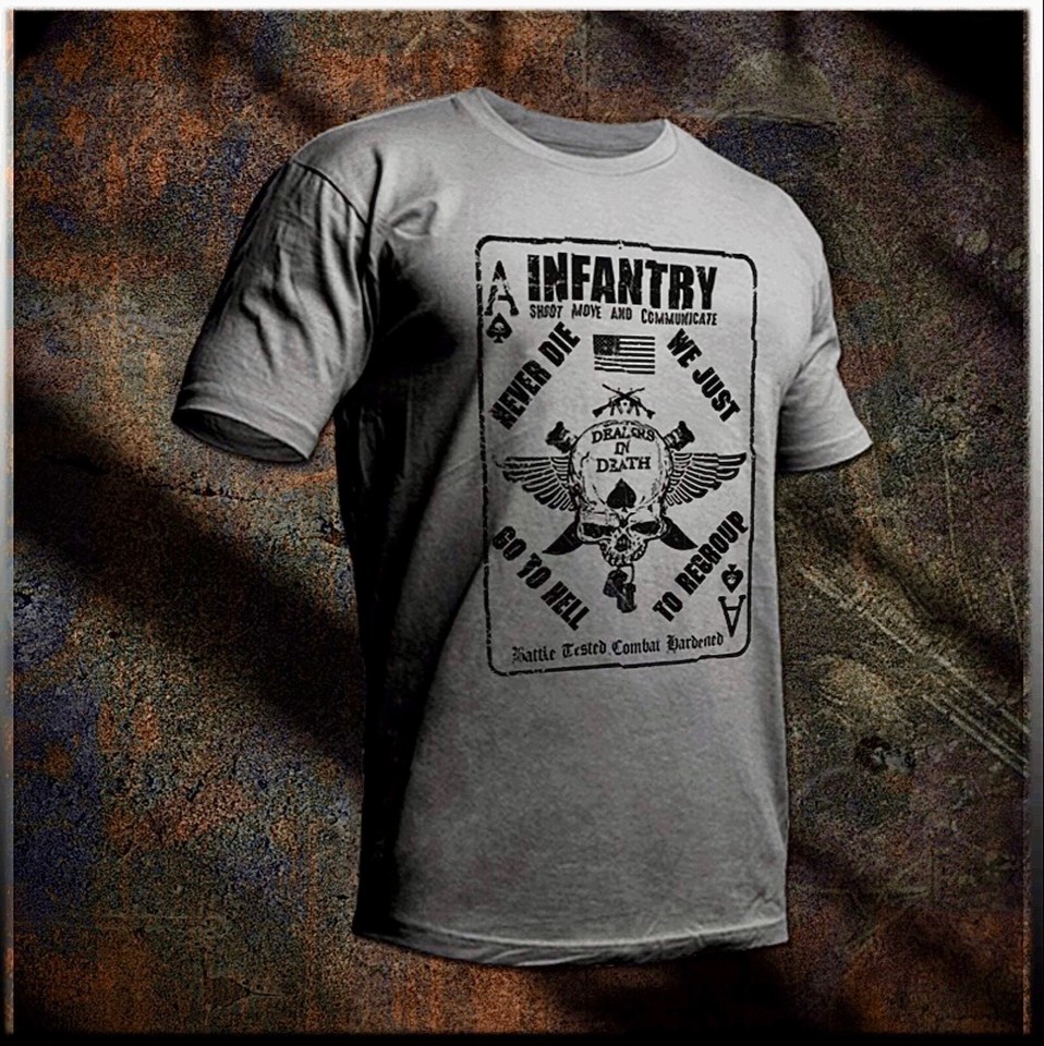 Infantry t-shirt military infantryman shoot move and communicate combat ...