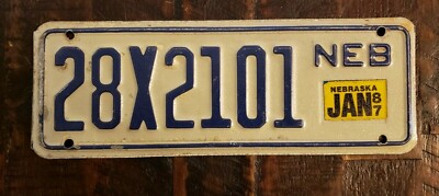 1987 NEBRASKA Trailer License Plate # 28X2101 Original Paint. Free ...