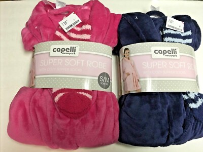 CAPELLI NEW YORK super soft robe w/ cozy Slipper socks choose color ...