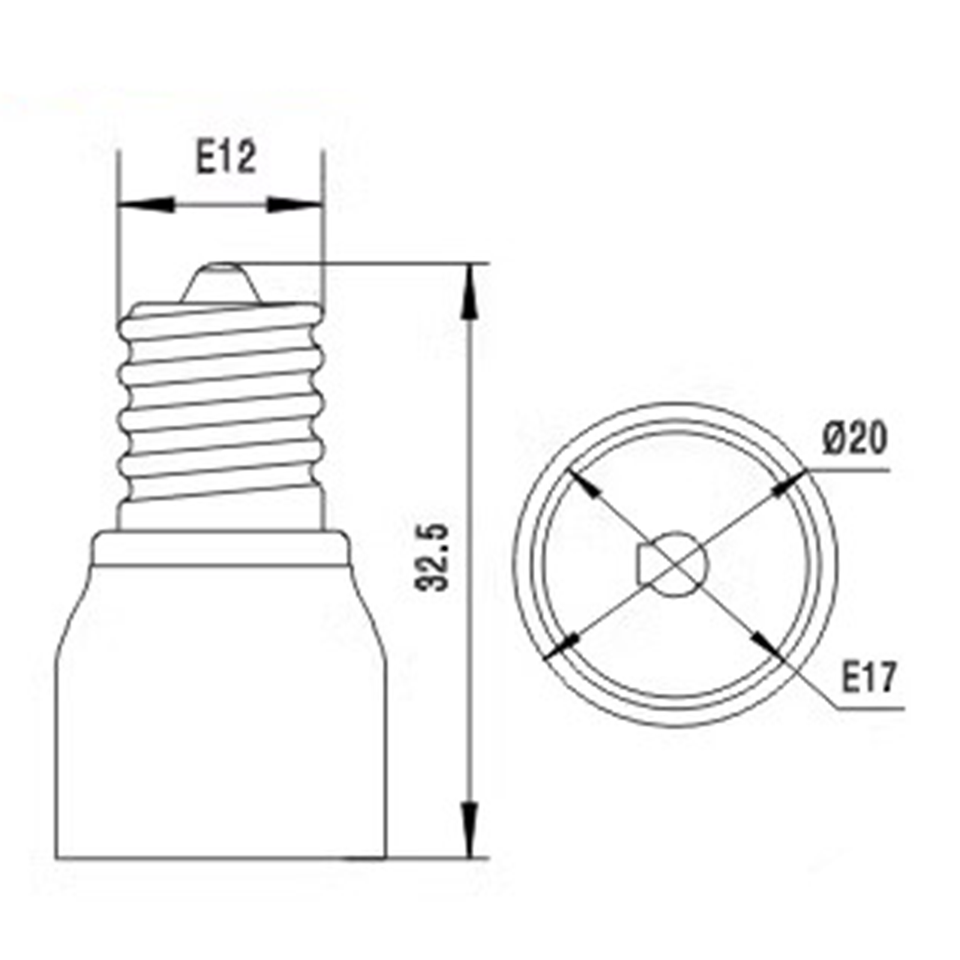 New E12 to E17 Candelabra Base Socket LED Light Bulb Lamp Adapter ...