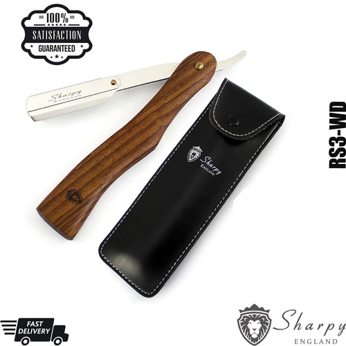 SHARPY WOODEN BARBERS CUT THROAT RAZOR SET COMPLETE WITH FREE GIFT ...