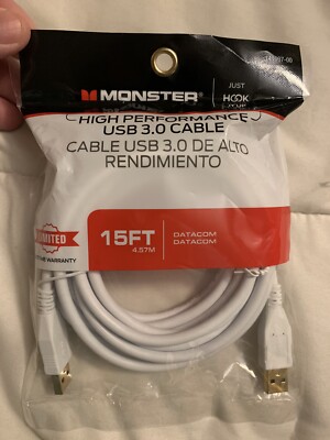 Monster Cable USB 3.0 Male To Male 15 feet Datacom Printer External ...