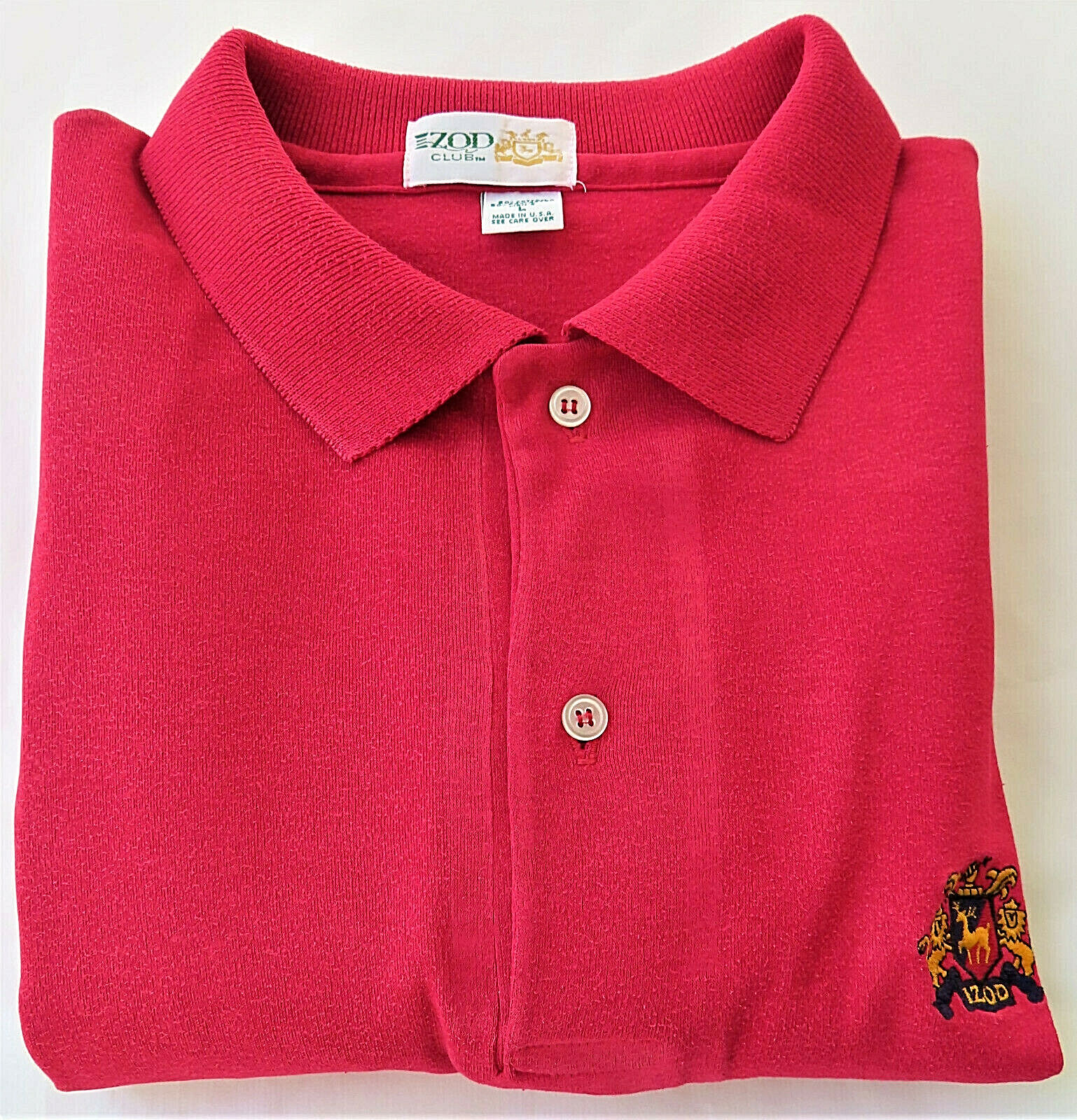 Men's Vintage IZOD CLUB Burgundy Red Royal Tiger T-Sh… - Gem