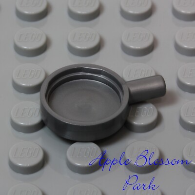 NEW Lego Flat Silver FRYING PAN Minifig - Dark Gray Food Skillet Stove ...