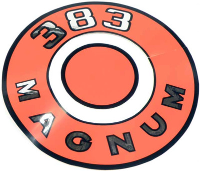 1966-1970 Mopar Plymouth 383 Magnum Orange Air Cleaner Lid Decal FITS